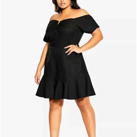 City Chic | Dresses | City Chic Off The Shoulder Cute V Dress 4 Nwt ...